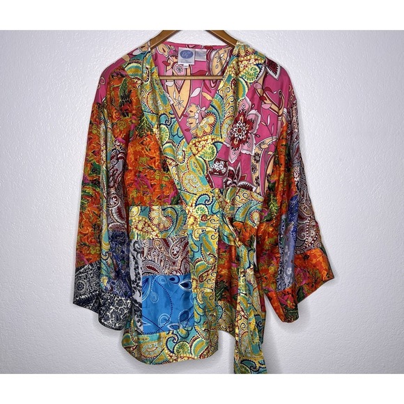 Diane Gilman | Tops | Diane Gilman Dg2 Womens 0 Silk Multicolor Artsy ...
